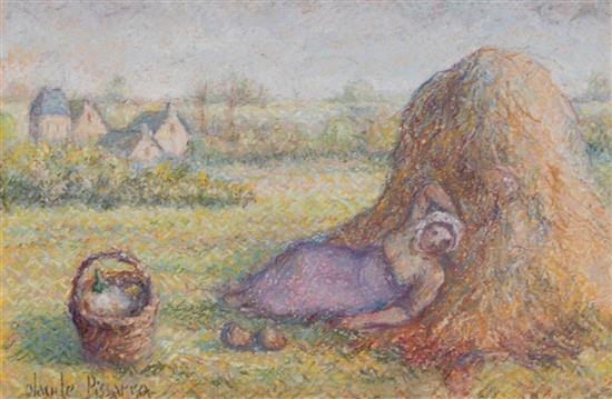 Hughes Claude Pissarro | Rest in the shade of the haystack | MutualArt