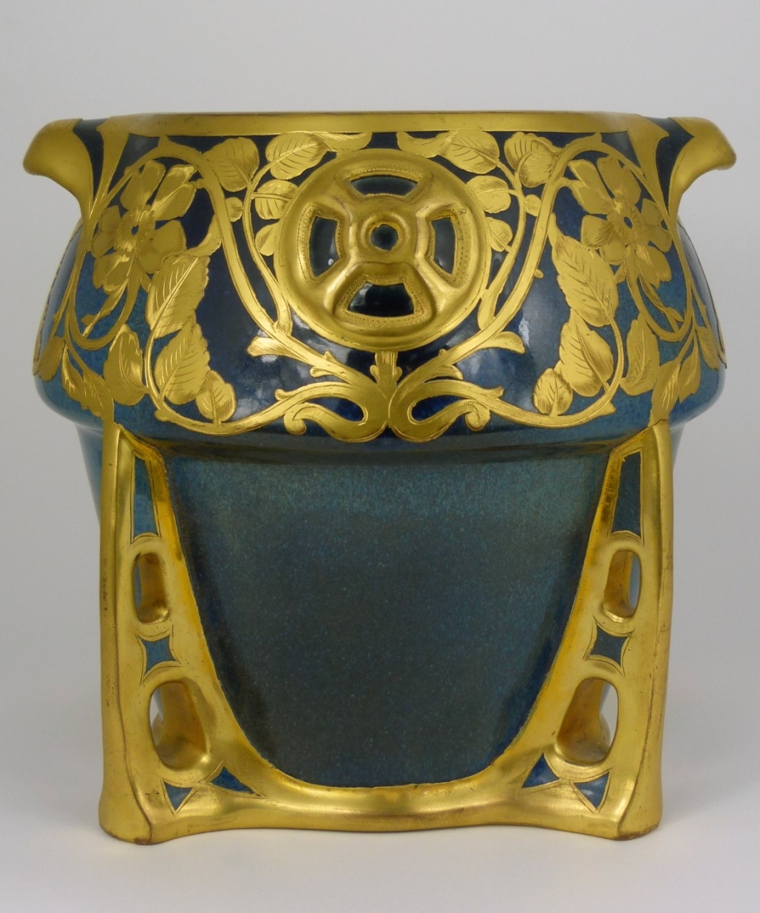 Peter Behrens | Copper overlay stoneware vase | MutualArt