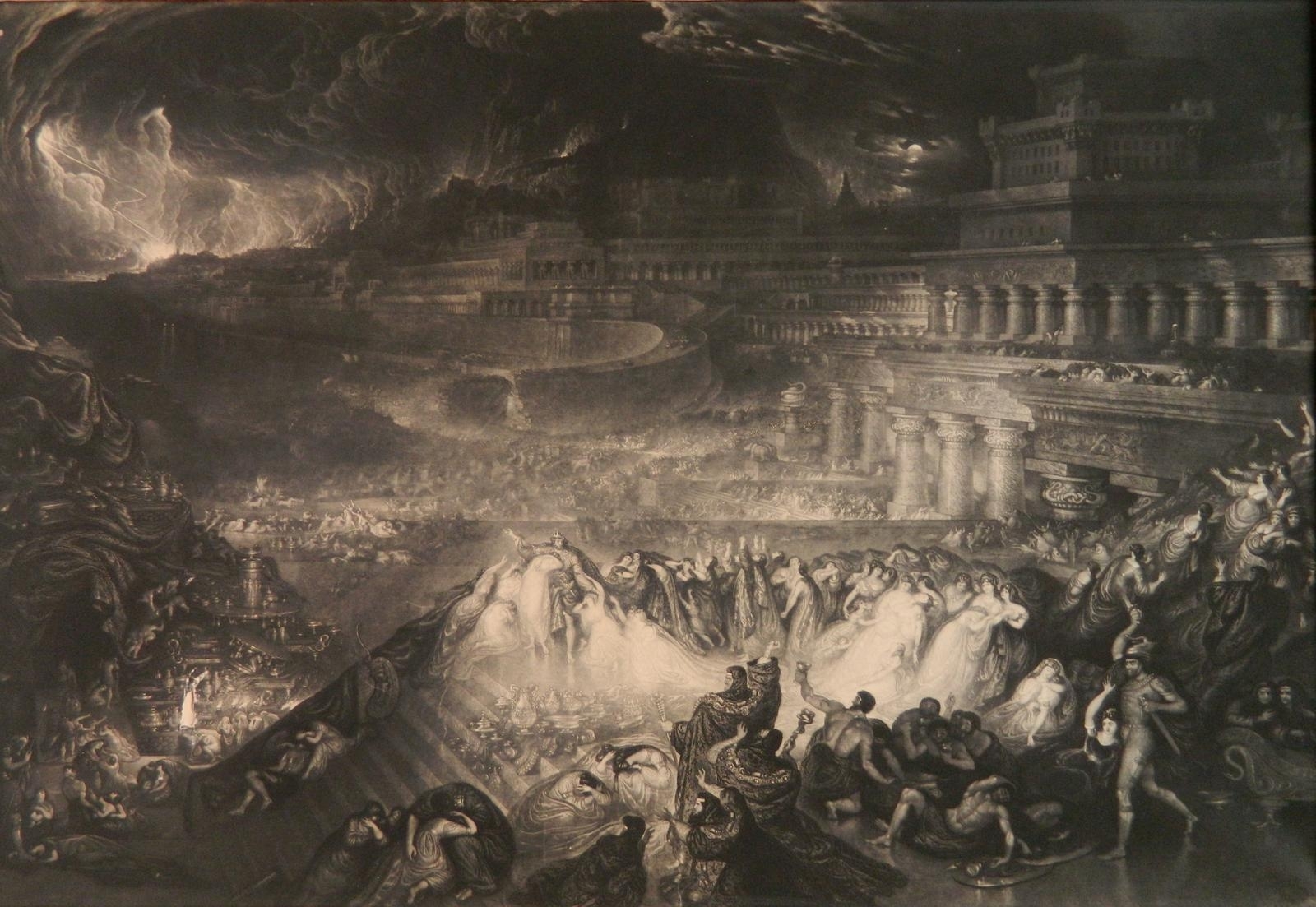 John Martin | The Fall of Babylon & Belshazzar's Feast (1832) | MutualArt