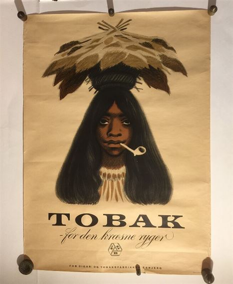 Aage Sikker Hansen | “Tobak” (“Tobacco”) advertising poster (1955 ...