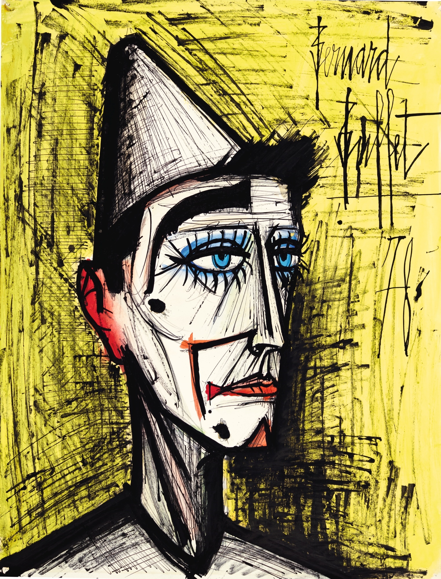 Bernard Buffet | CLOWN FOND JAUNE (78) | MutualArt