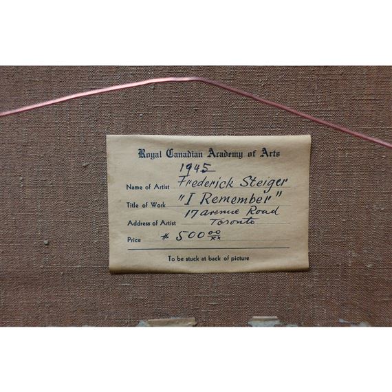 Frederick Steiger | I REMEMBER | MutualArt