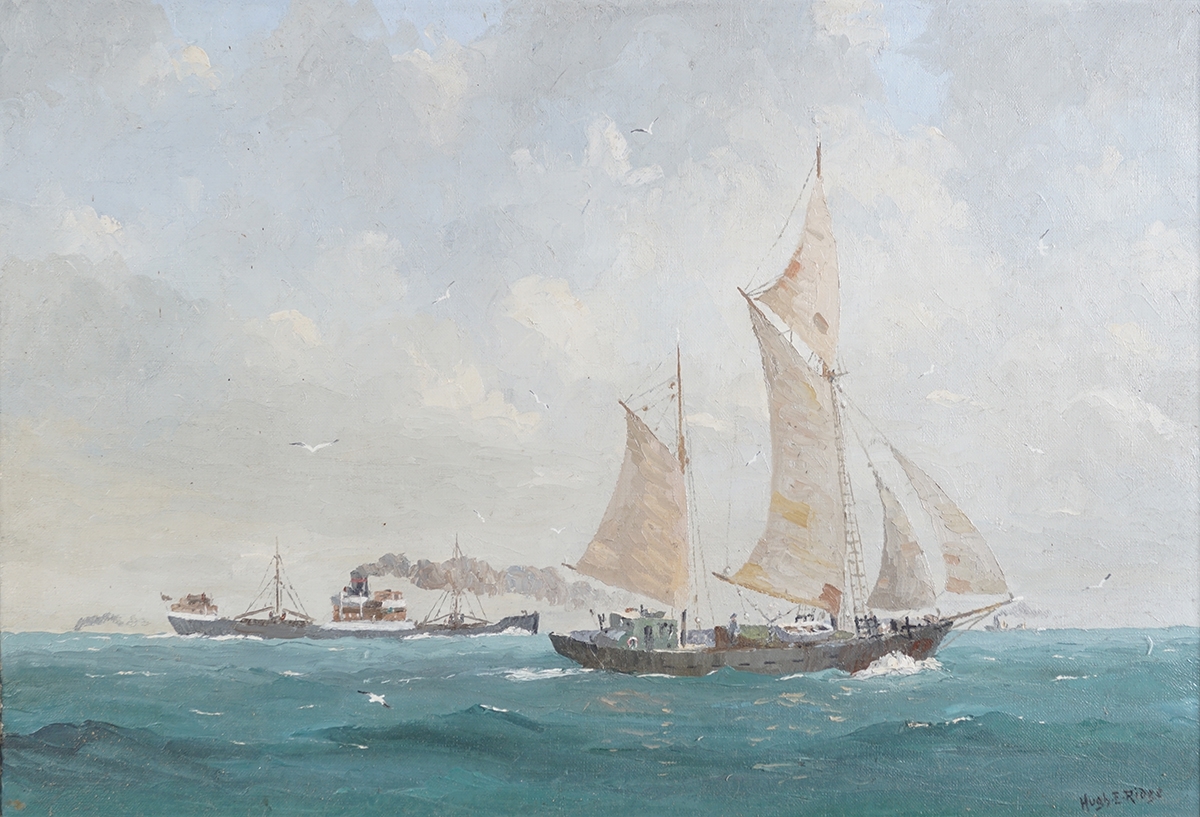 Hugh Edward Ridge | Steamship and sailing boat | MutualArt