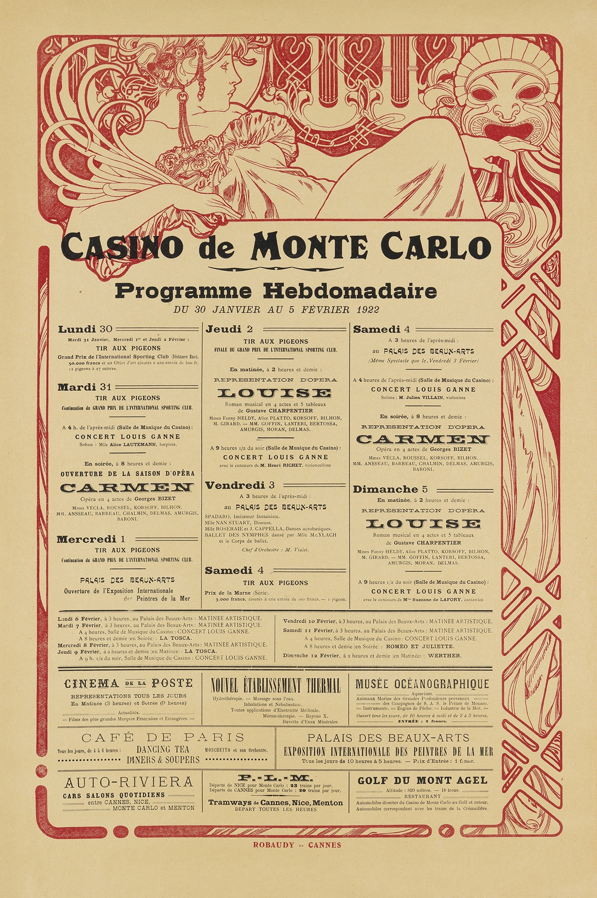 Alphonse Mucha | OPERA DE MONTE - CARLO / LA VIE DE BOHÈME (1922 ...