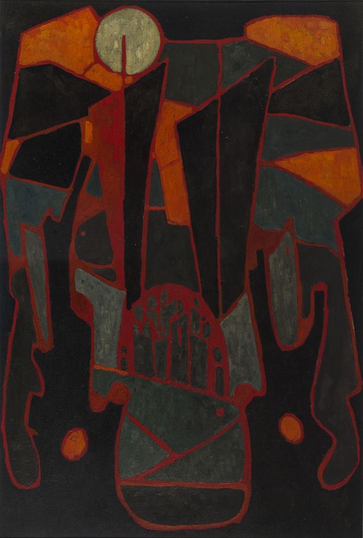 Francesco Casorati | Battello illuminato dalla luna | MutualArt