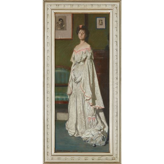 John Byam Shaw | Full length portrait of Isobel Codrington in evening ...