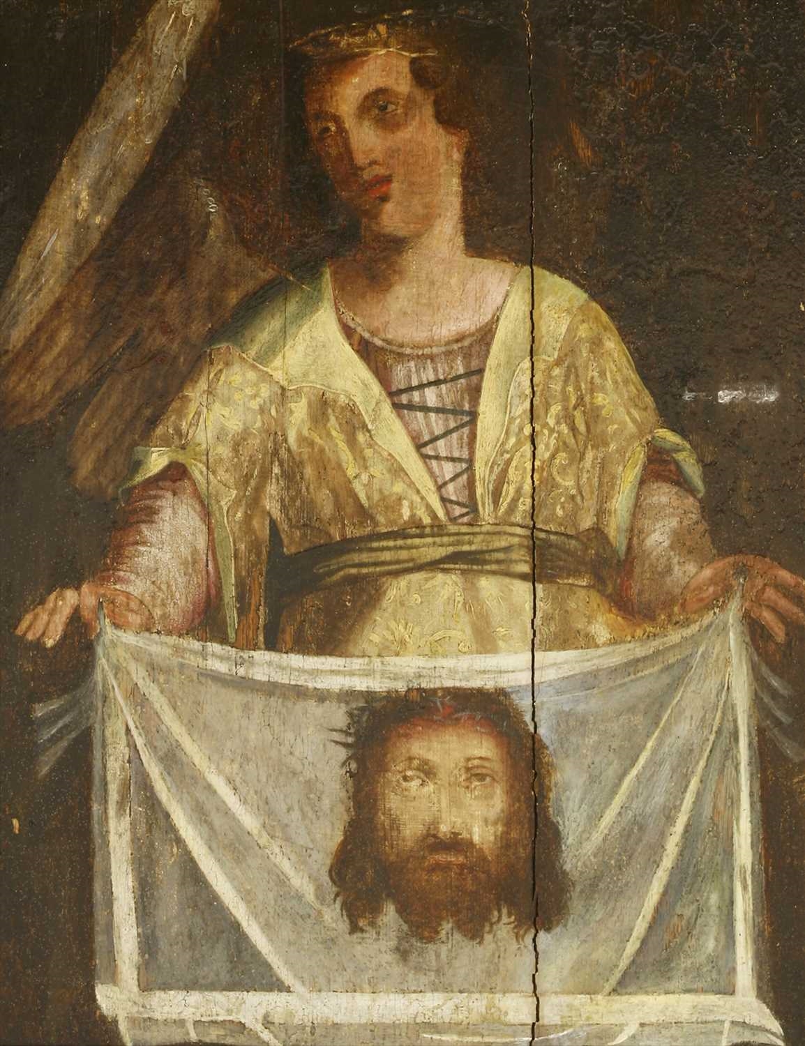 Flemish School 17th Century | AN ANGEL HOLDING THE HOLY SHROUD | MutualArt