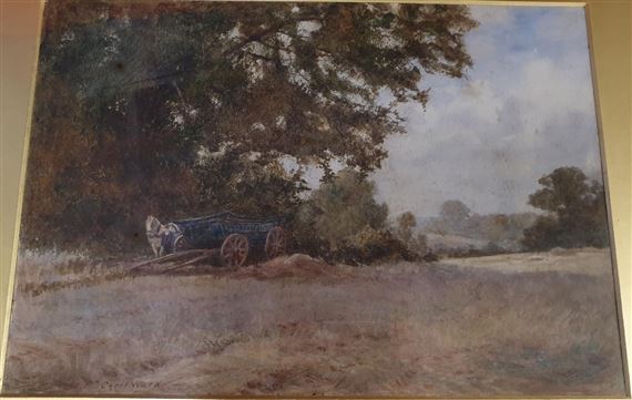 Cyril Ward | Horse and cart in a field | MutualArt