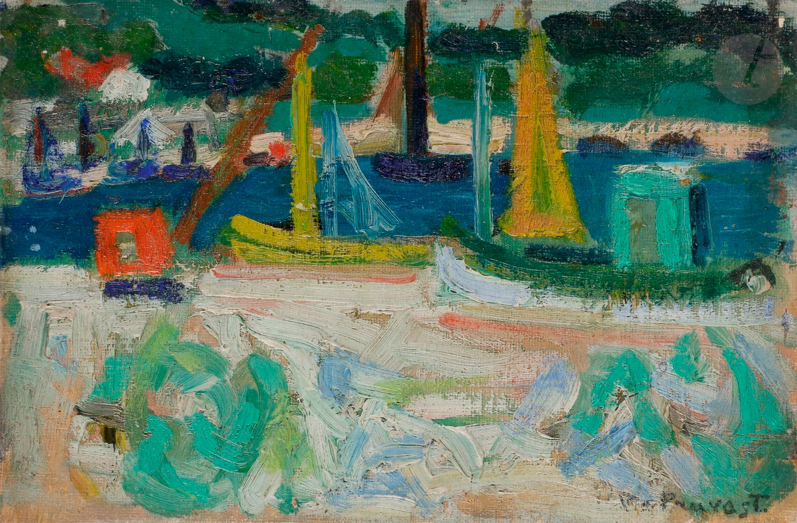 Pierre Pruvost | Le Port de Concarneau (1948) | MutualArt