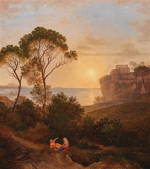 Joseph Rebell | Sunset over of the Bay of Naples | MutualArt