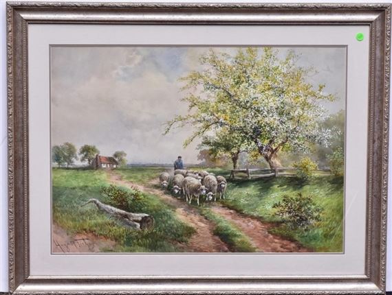 Hugo Anton Fisher | Herding Sheep | MutualArt