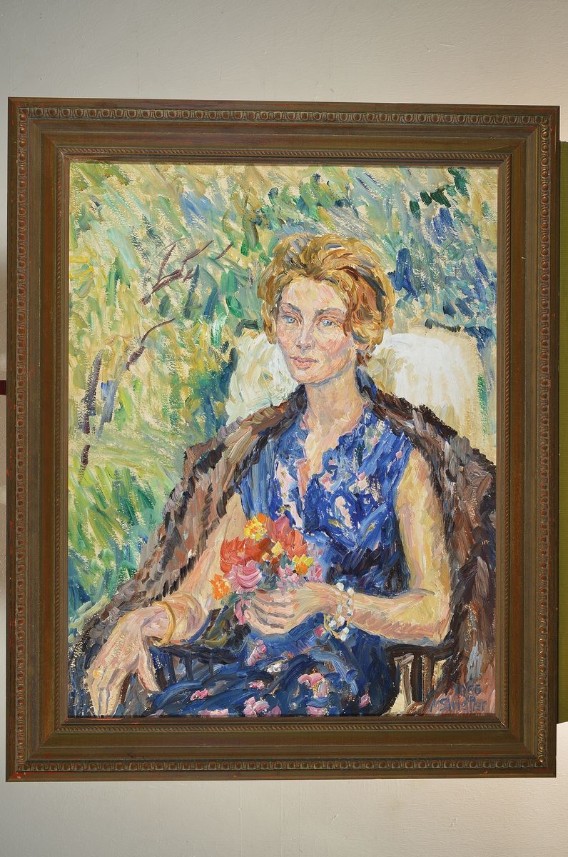 Marie Strieffler | Lady in blue (1966) | MutualArt