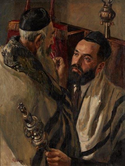 Michael Gilbery | Taking Torah Scrolls from the Ark | MutualArt