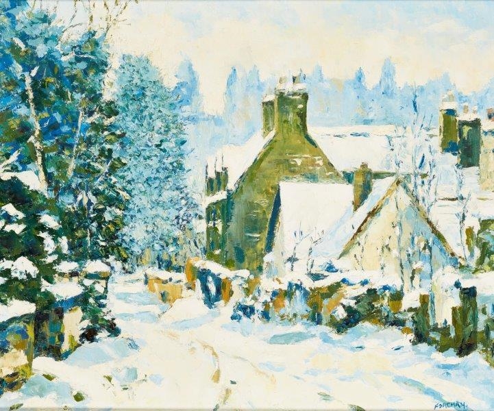 William Foreman | Snowy village street | MutualArt