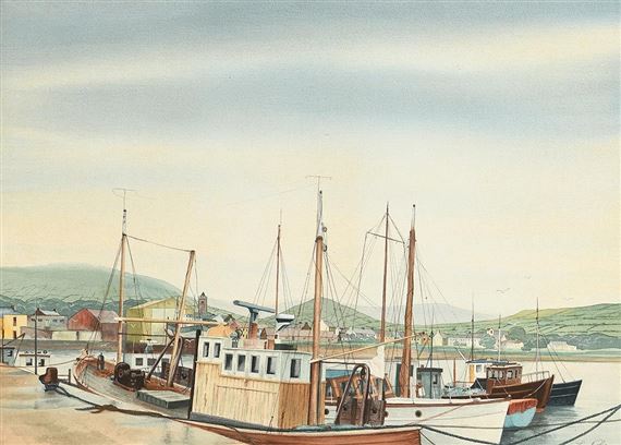 Tom Roche | Boats in the Harbour | MutualArt