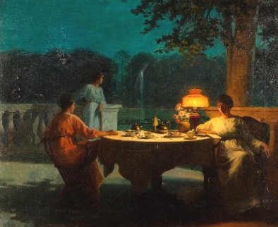 Marcel Rieder | Women dining on the terrace | MutualArt