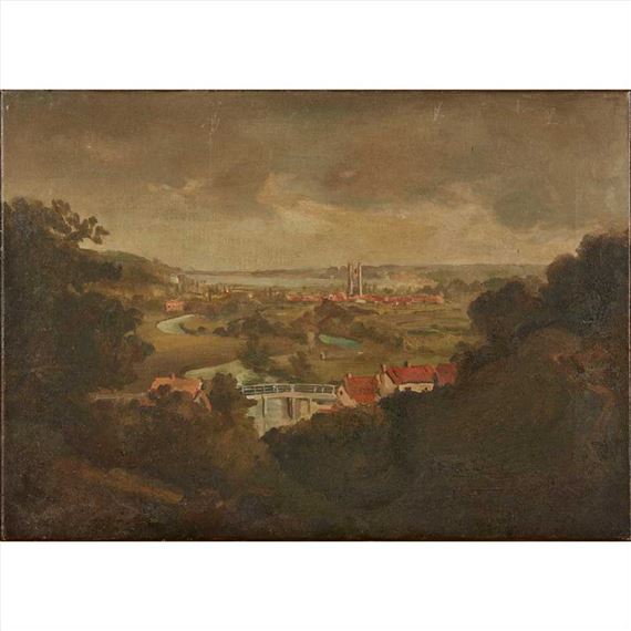 John Constable | RIVER LANDSCAPE WITH VIEW OF A DISTANT CITY | MutualArt