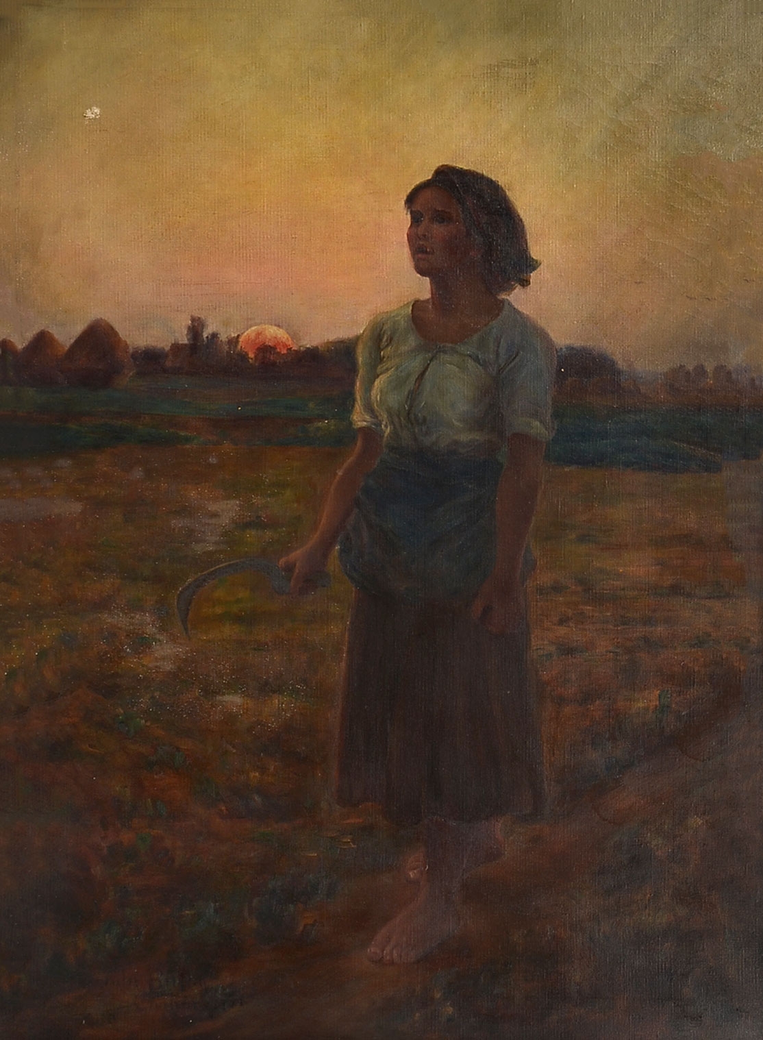 Girl In Field Painting