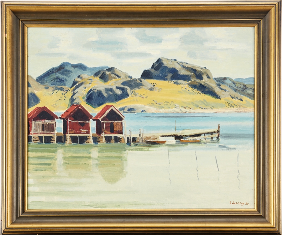 Ewald Dahlskog | Sjöbodar (1932) | MutualArt