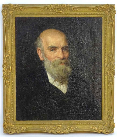 Alfred Edward Emslie | Self portrait of the artist wearing collar jewel ...