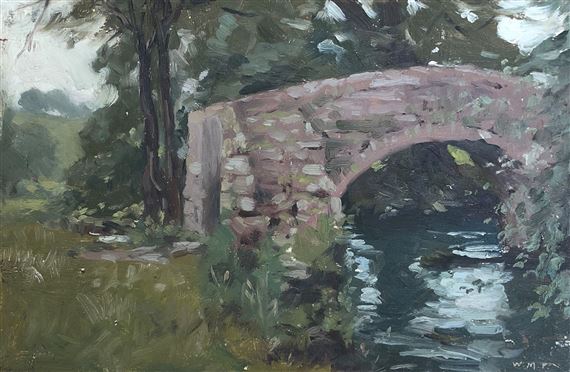William Mainwaring Palin | Bridge in a river landscape (1908) | MutualArt