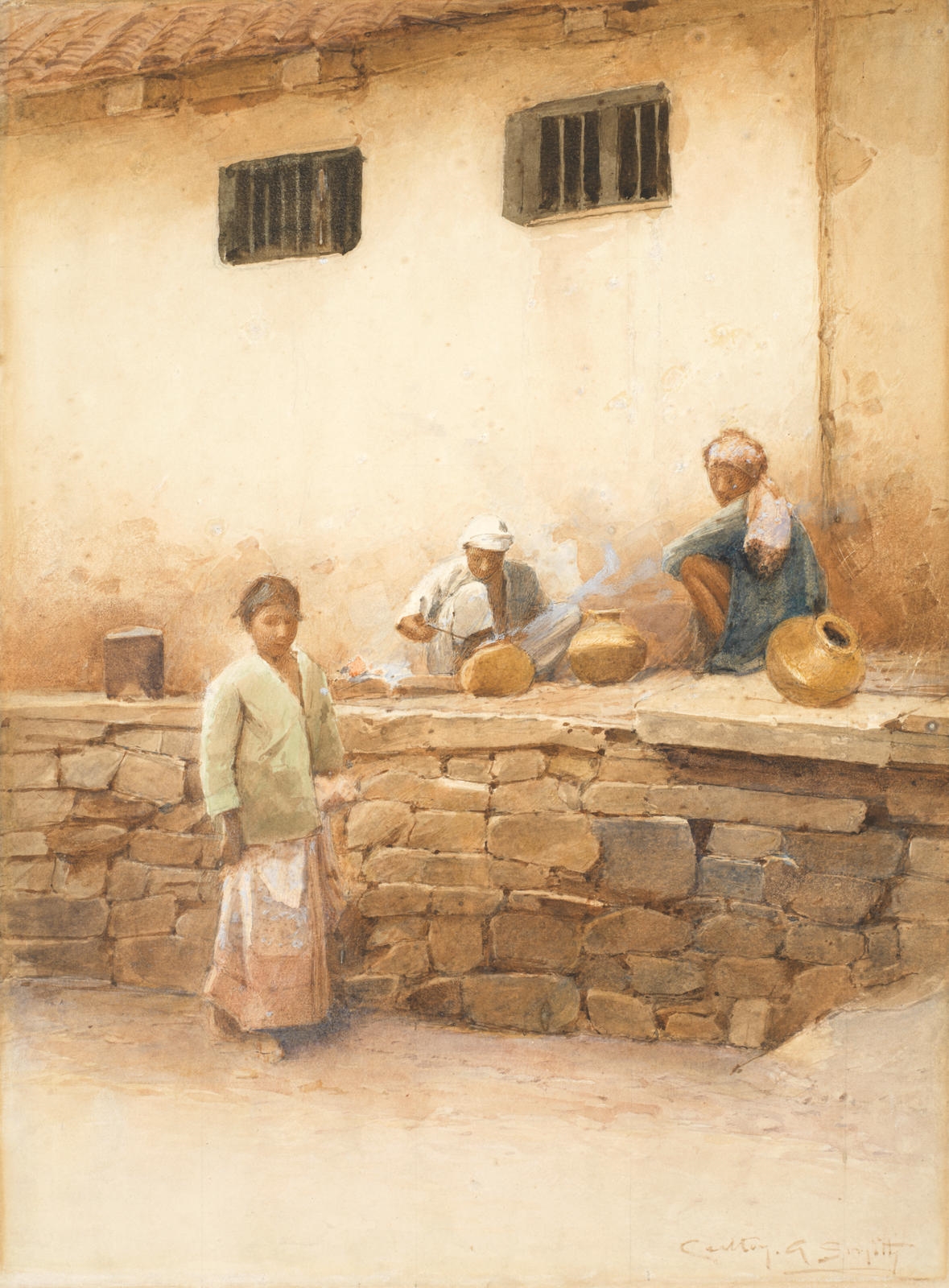 Carleton Alfred Smith | An Indian street scene unframed | MutualArt