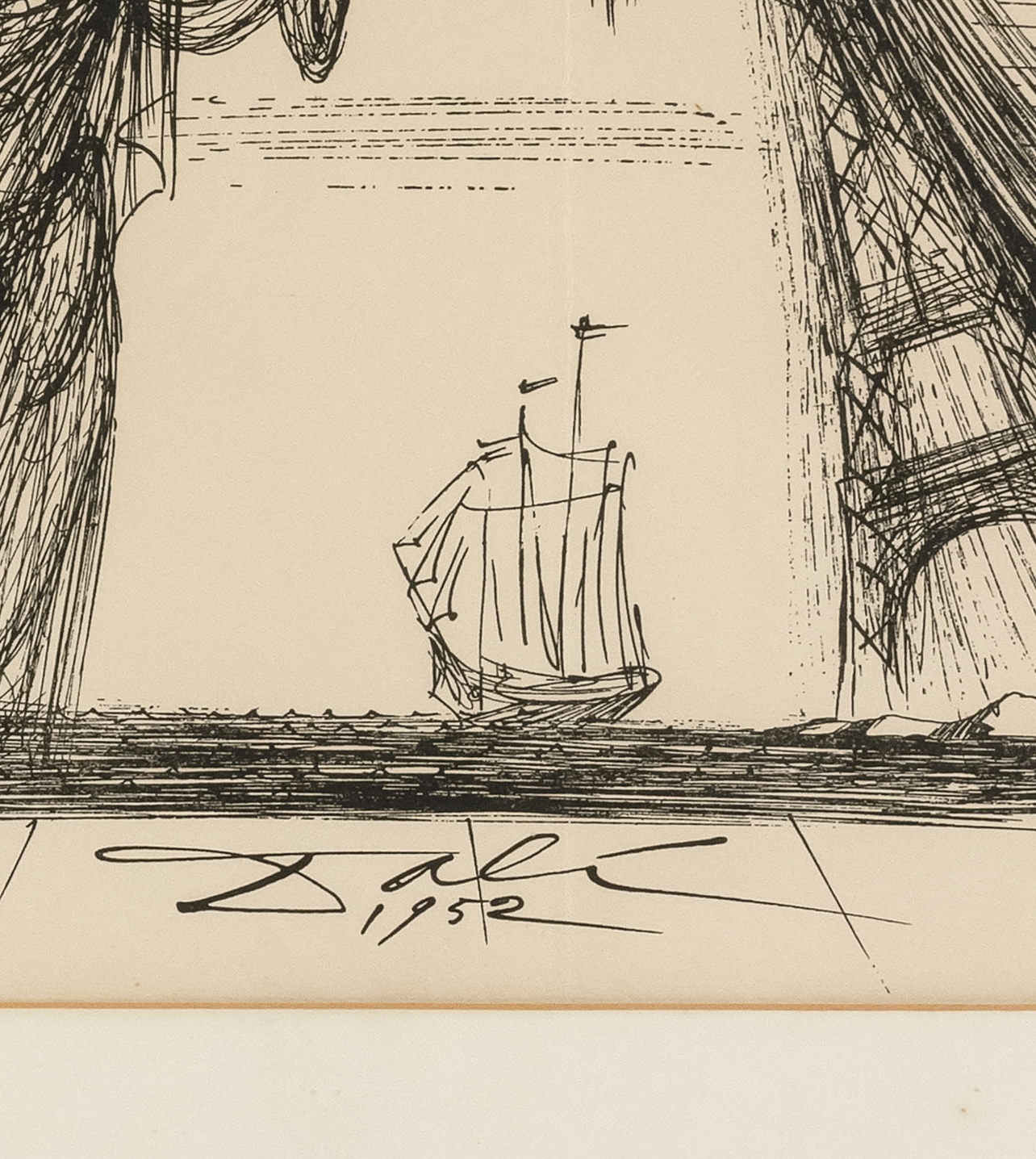 Salvador Dalí | Personalized menu from a steamship, depicting a boat ...