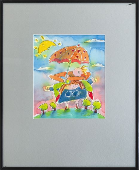 T. Scot Halpin | Piggyback ride under an umbrella | MutualArt