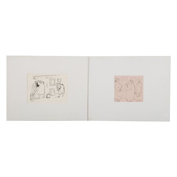 Aaron Sopher | Two Unframed Drawings | MutualArt