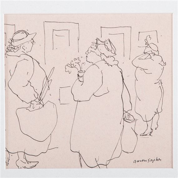 Aaron Sopher | Two Unframed Drawings | MutualArt