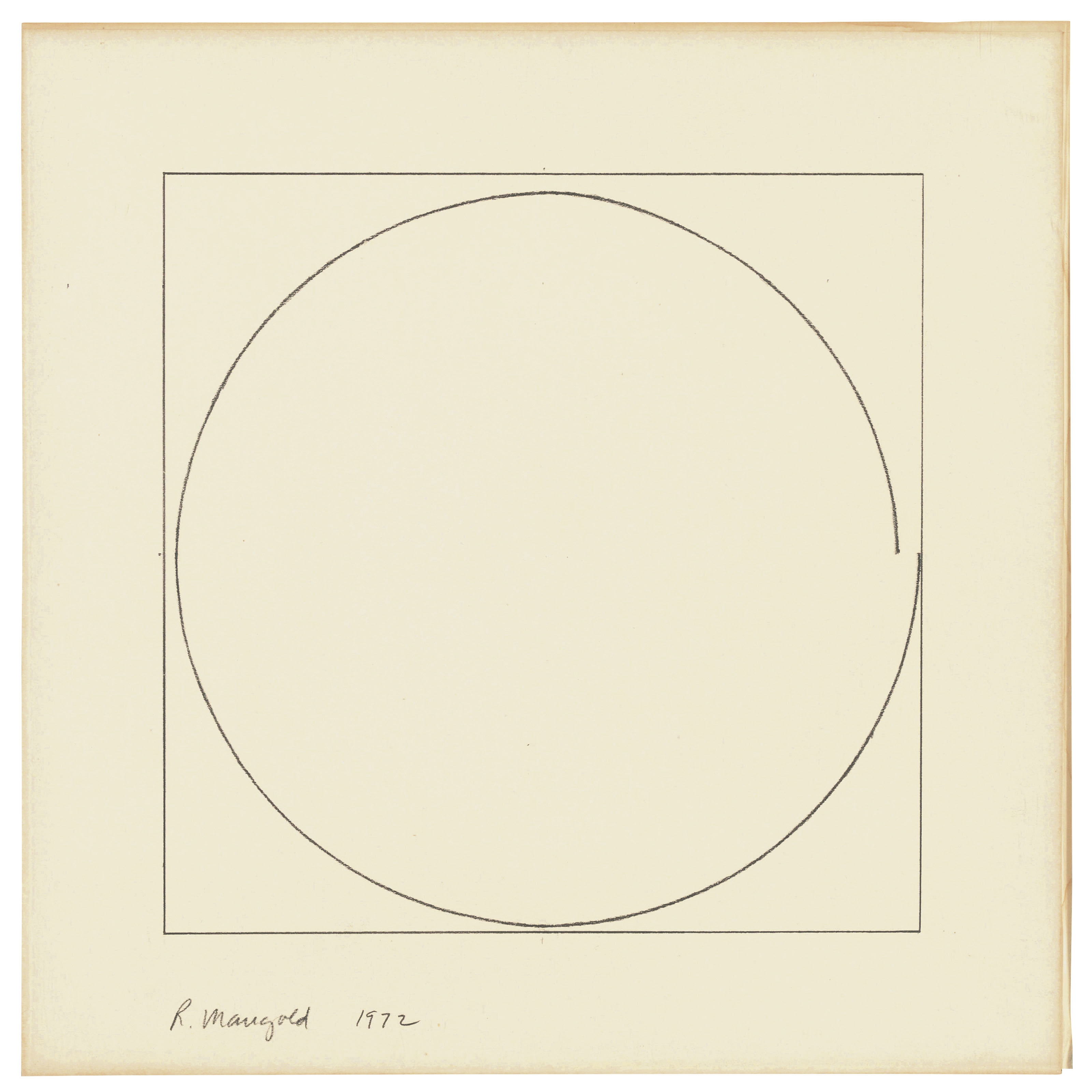 Robert Mangold | Incomplete Circle Within a Square (1972) | MutualArt