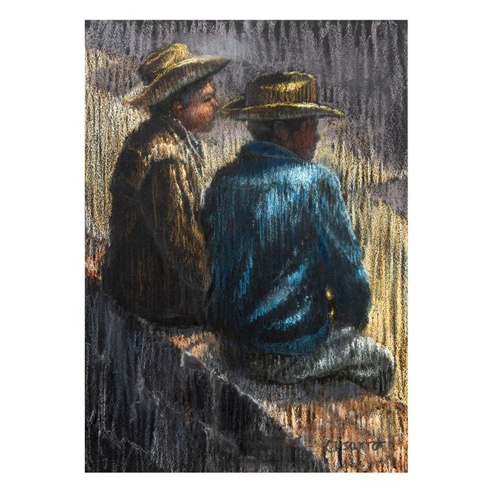 Eduardo Crisanto | Hombres sentados | MutualArt