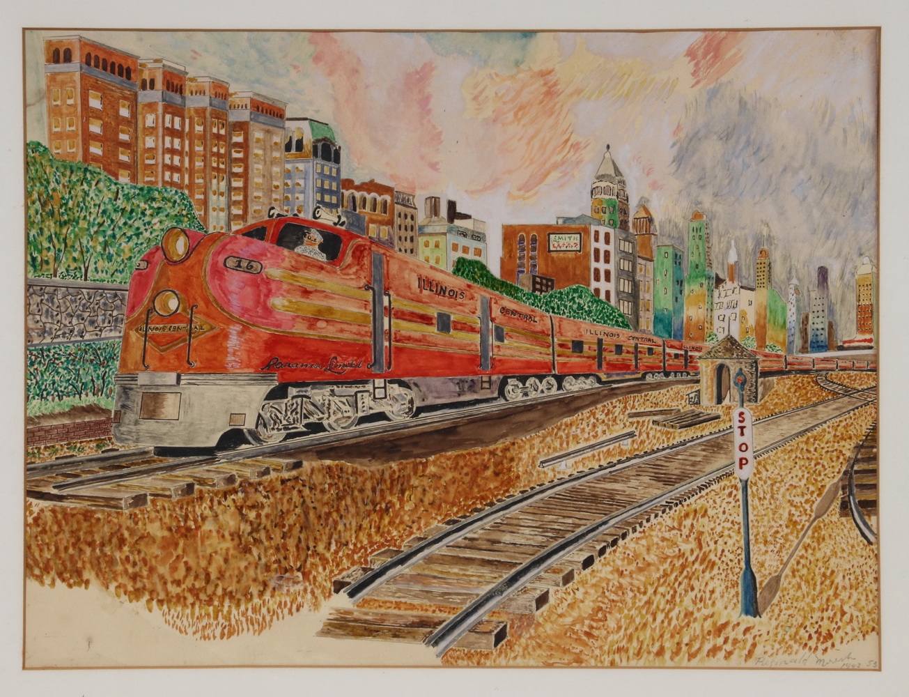 Reginald Marsh | The Illinois Central Panama Limited Train Departing ...