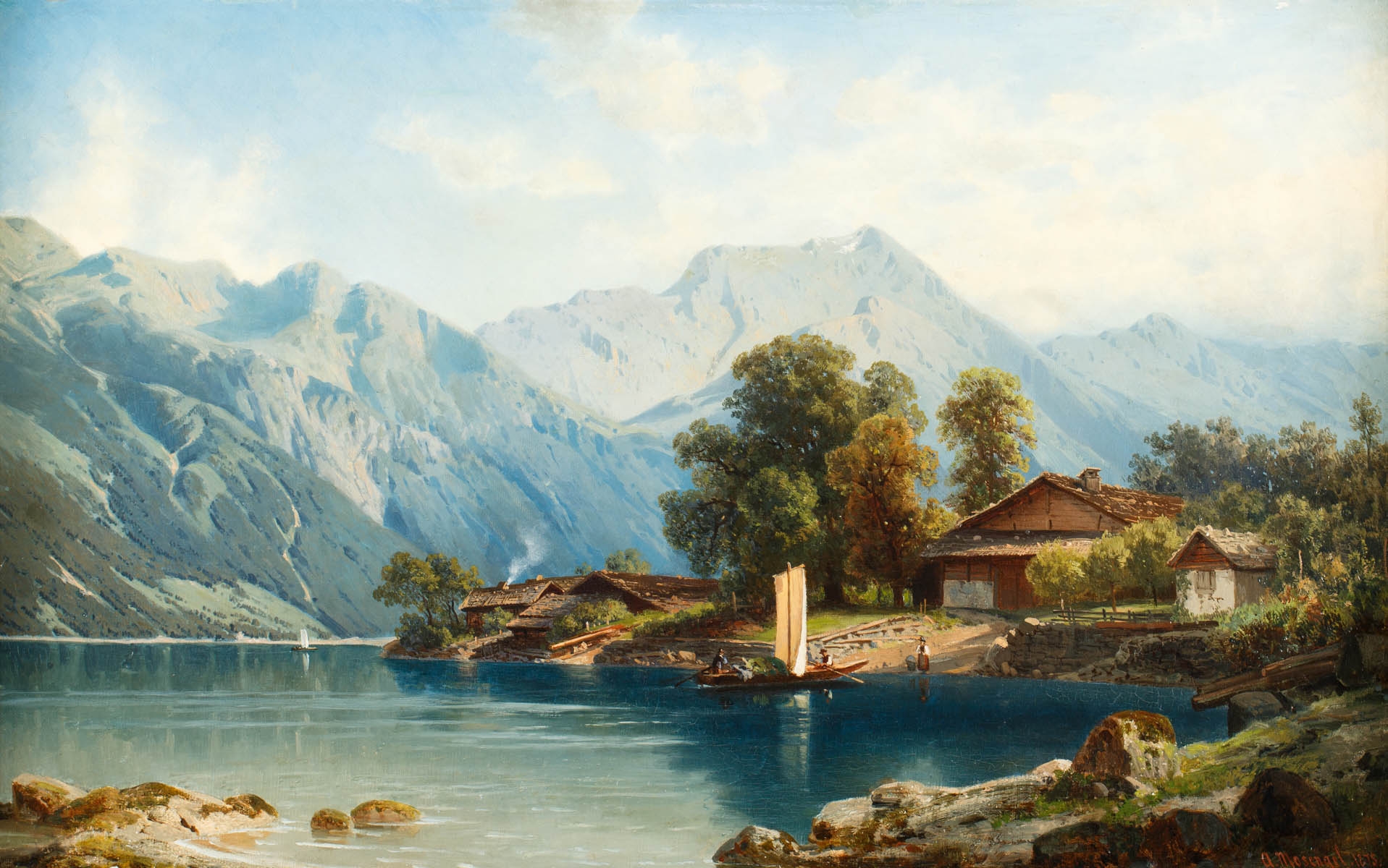 Adolf Conrad Mosengel | NAD ALPEJSKIM JEZIOREM (1875) | MutualArt