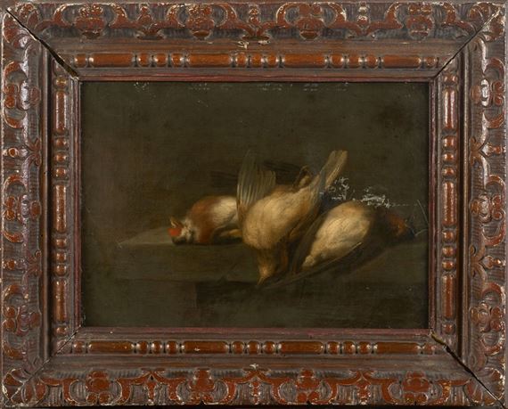 Vonck Jan | Chardonneret élégant, grive et rouge gorge sur un ...