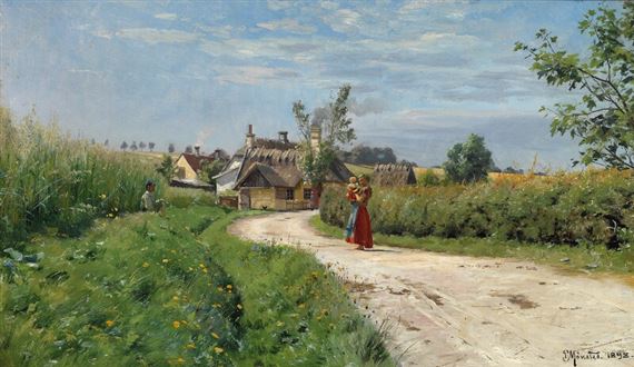 Peder Mork Monsted | A summer day in the countryside (1898) | MutualArt