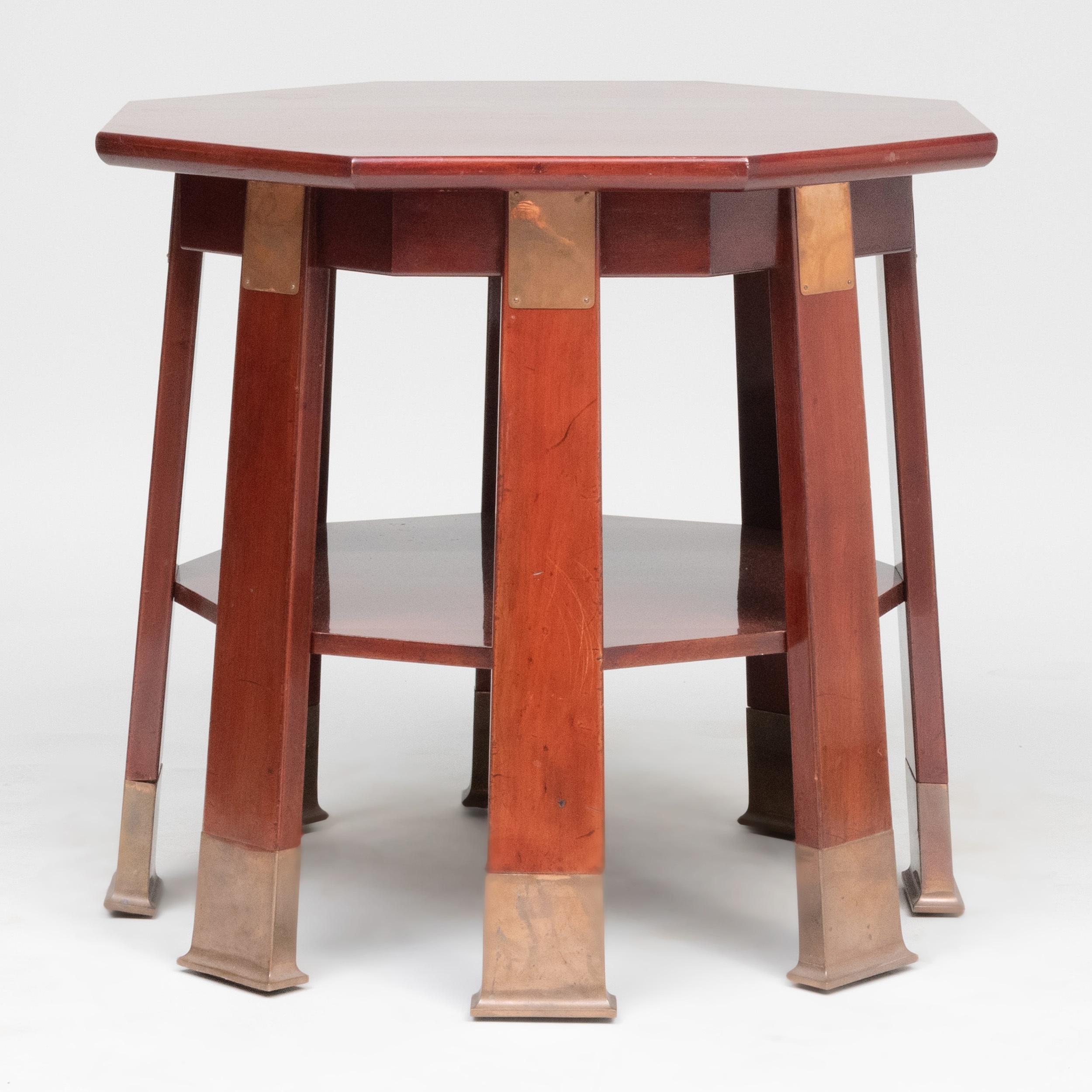 Maximilian Schmidt | Maximilian Schmidt Brass-Mounted Mahogany Octagonal Center Table | MutualArt