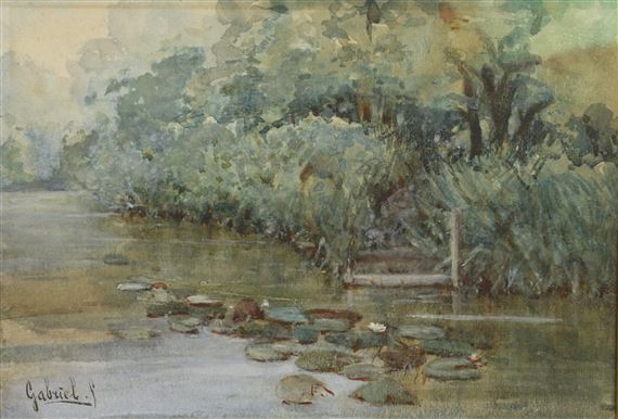 Paul Joseph Constantin Gabriel | Sloot met waterlelies | MutualArt