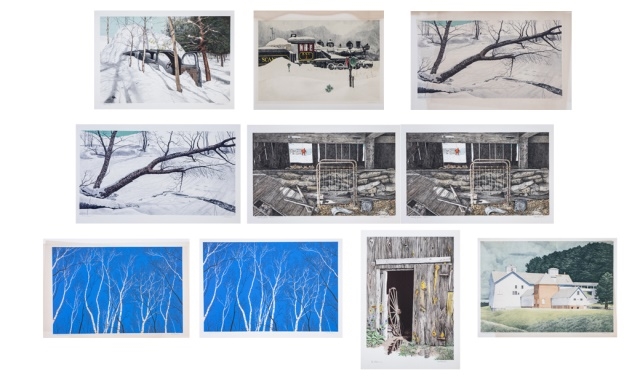 Mel Hunter | Ten prints of seven assorted scenes of rural subjects ...