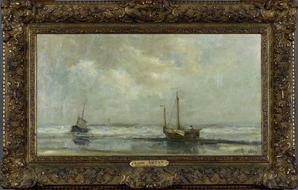 Louis Artan de Saint Martin | View of a reef from a beach (1870 ...