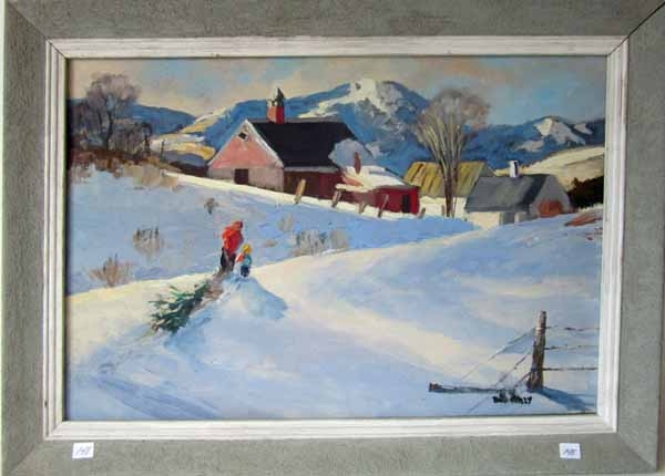 Bob Nally | winter farm scene | MutualArt