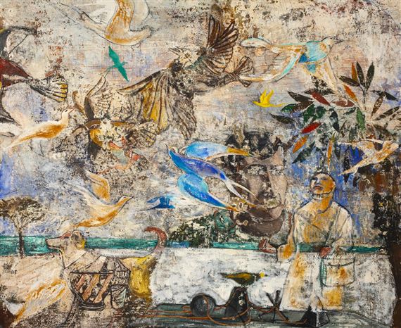 Paton Miller | Untitled (Figures and birds) (1996 - 1998) | MutualArt
