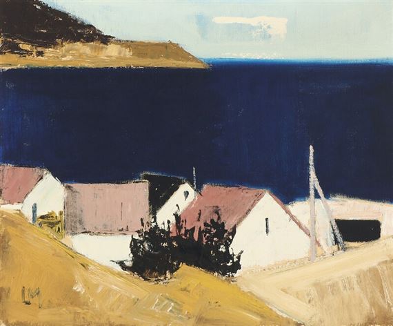 Leon Møller | Coastal view with houses | MutualArt
