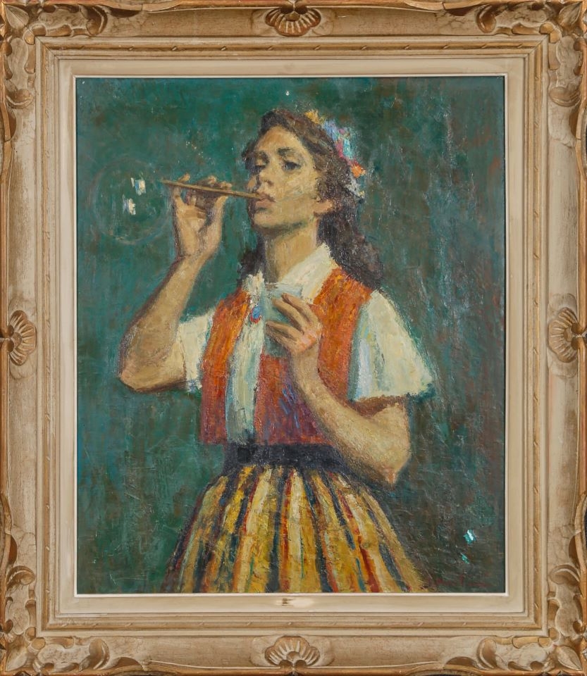 Pio Santini | La Gitane à la bulle de savon | MutualArt
