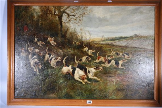 Arthur Alfred Davis | Four foxing hunting works (1885 - 1886) | MutualArt