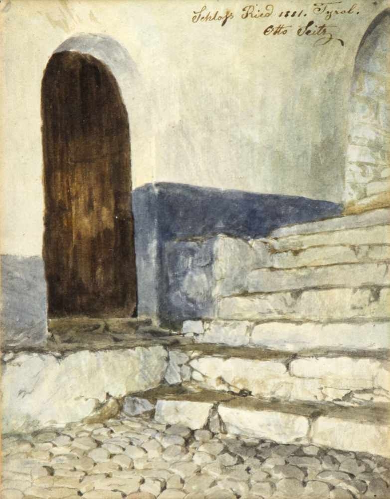Otto Seitz | Treppenaufgang bei Schloß Ried (1881) | MutualArt