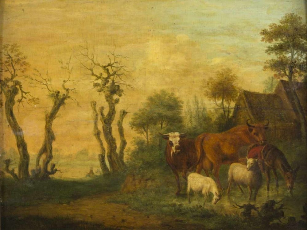 Jan Kobell II | Landschaft mit Kühen und weiteren Tieren | MutualArt