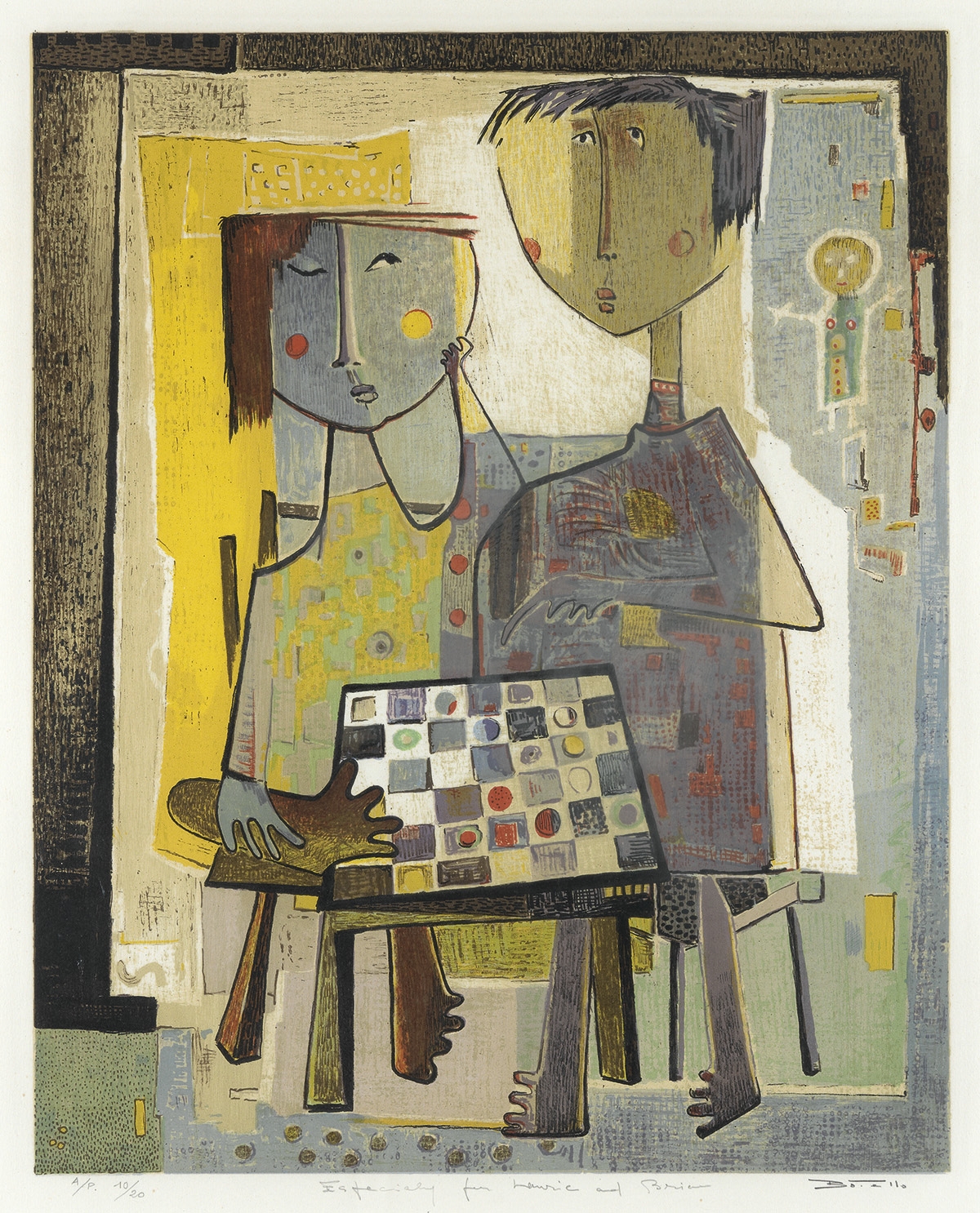 Ángel Botello | Niños Jugando Ajedrez | MutualArt