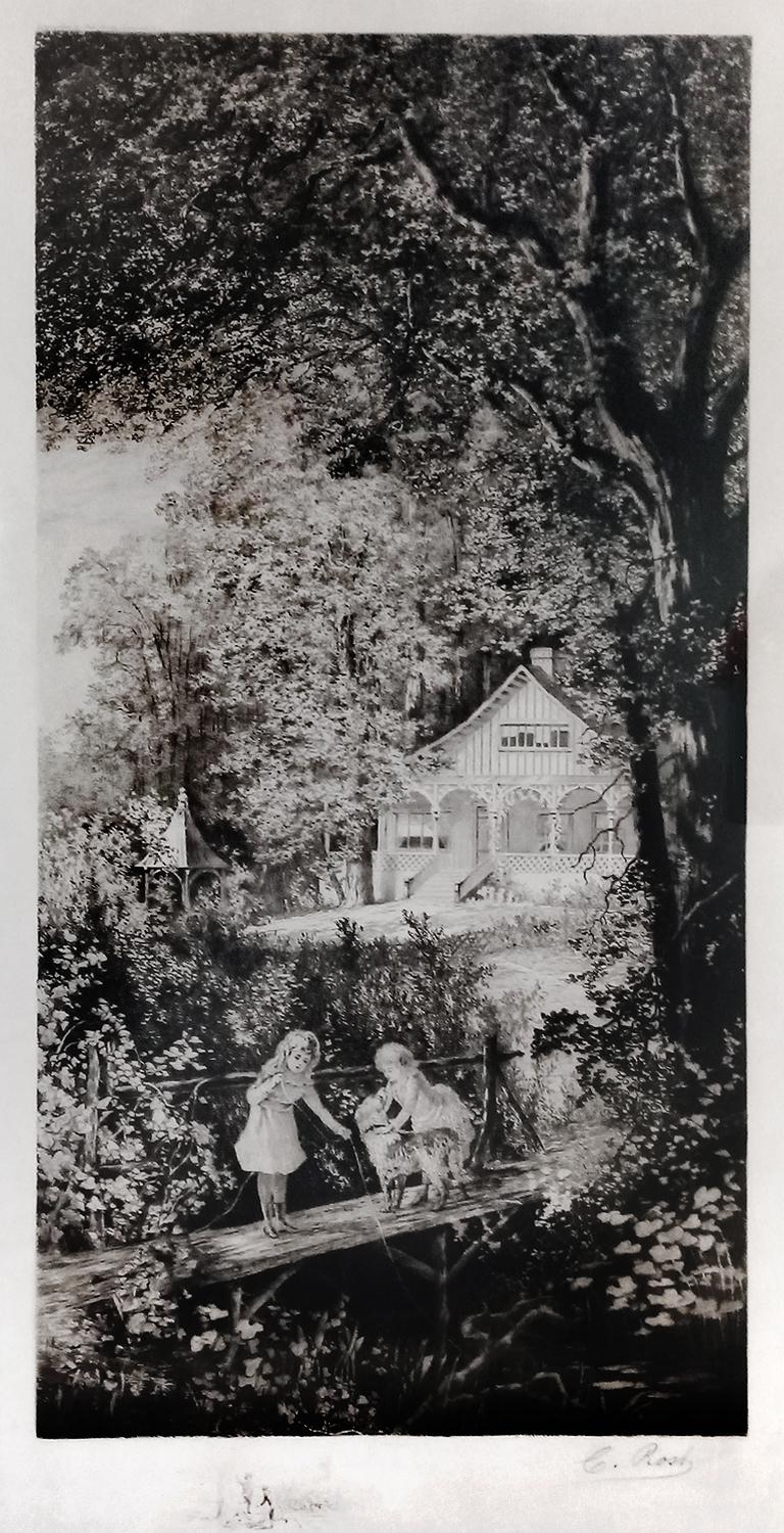 Ernest Christian Rost | Untitled (two children on a bridge) (1887 ...