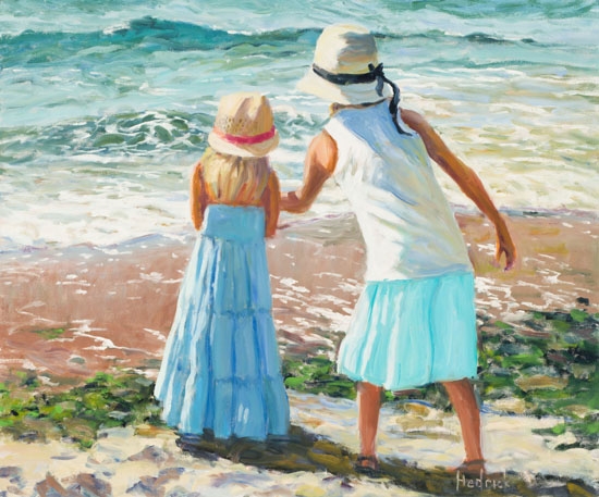 Ron Hedrick | Sisters at the Beach | MutualArt